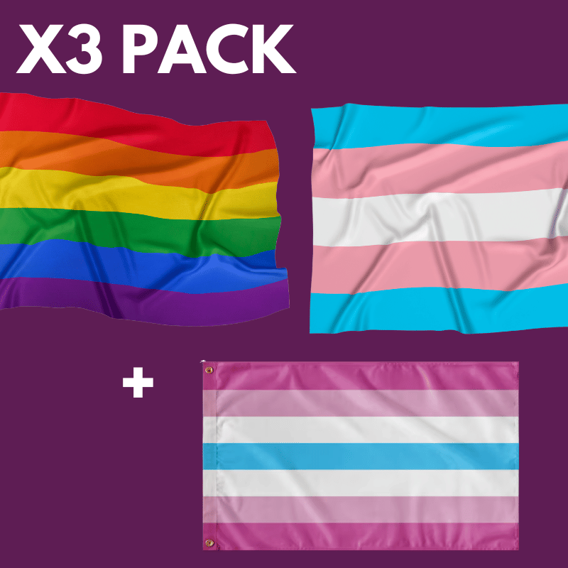 3 Pack - Gay Femboy Banner Flag | Feminizing World